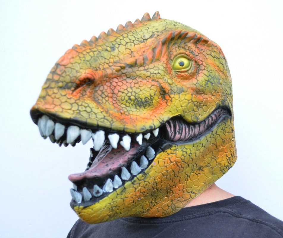 Dinosaur T-Rex costume Mask Orange - Acid Halloween Masks are Scary AF